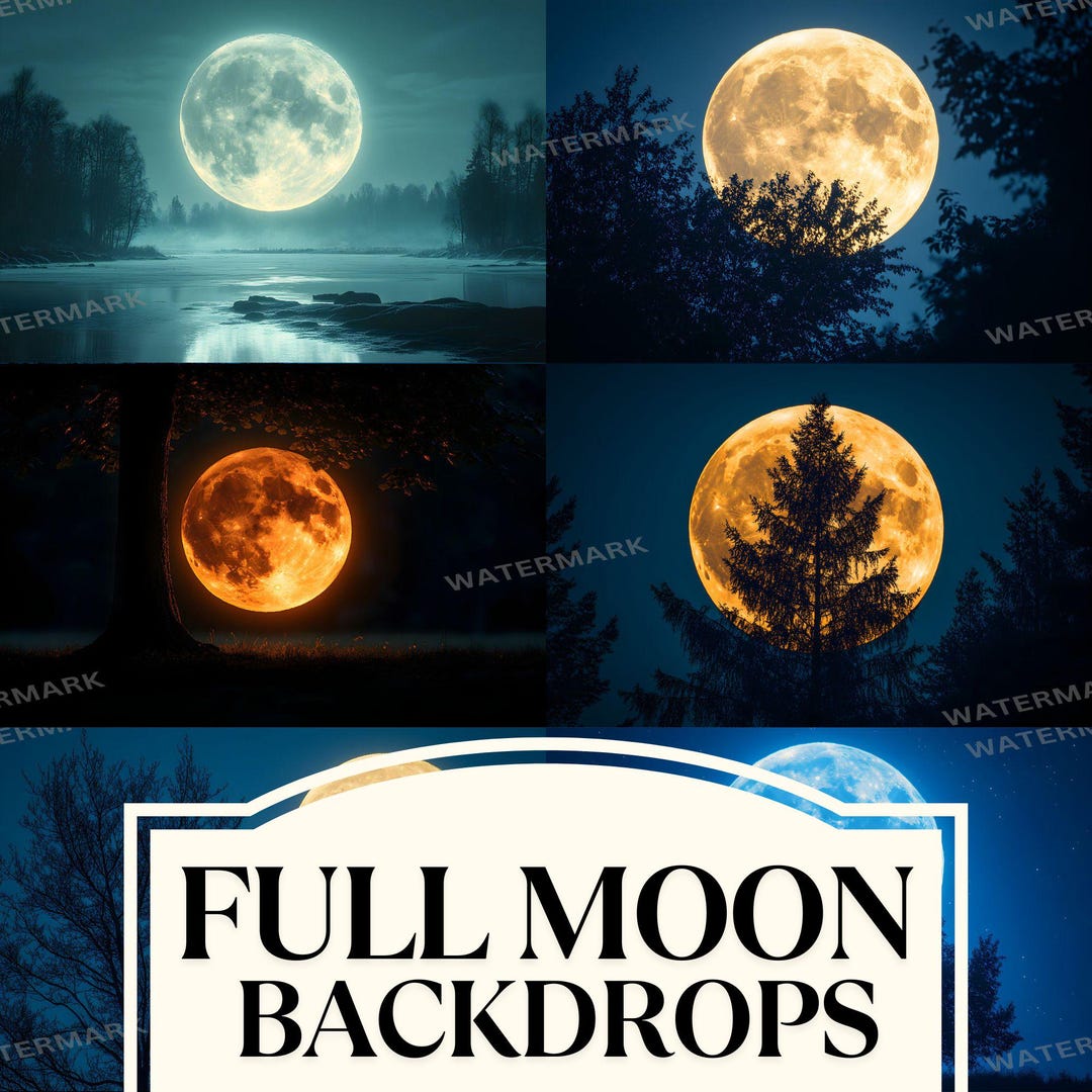 100 Full Moon Backdrops – Mystical Night Sky, Fantasy Lunar Scenes ...