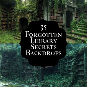 Forgotten Library Secrets Overlay – Mysterious Old-world Backgrounds ...