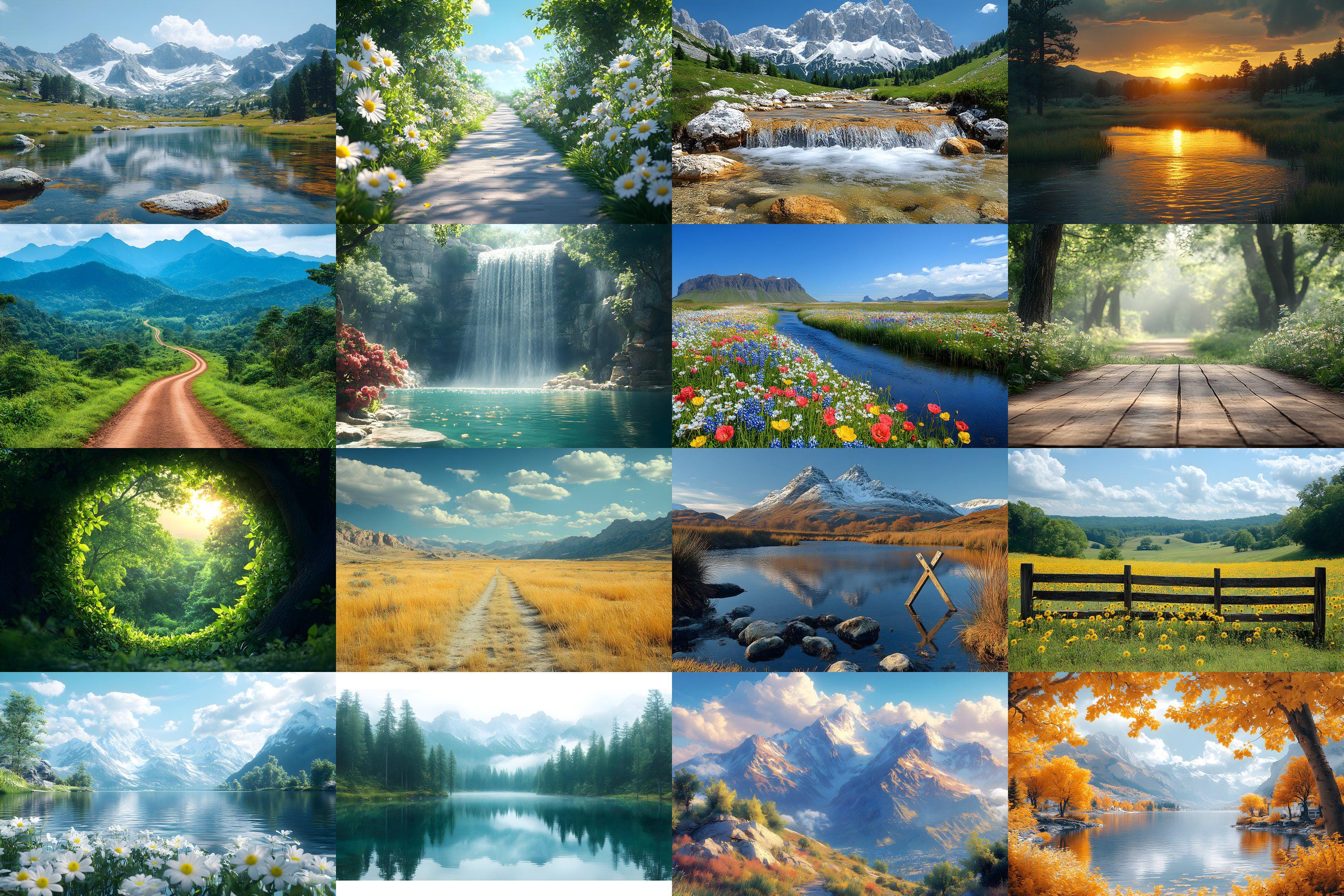 100 Natural Landscape Backdrops | Sunset, Lake, Mountains (digital ...