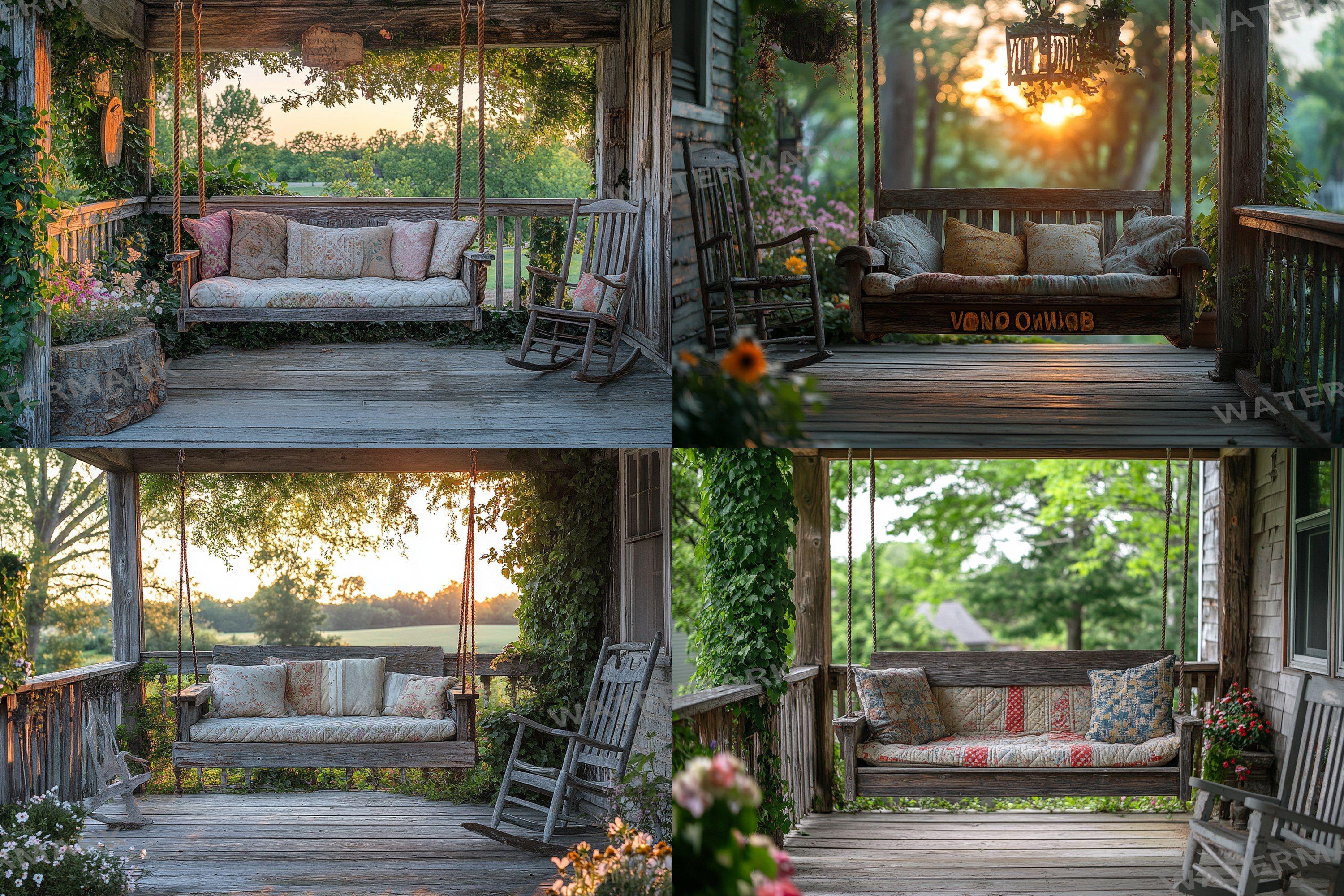 Vintage Porch Swing Digital Backdrop - Rustic Photography Background ...