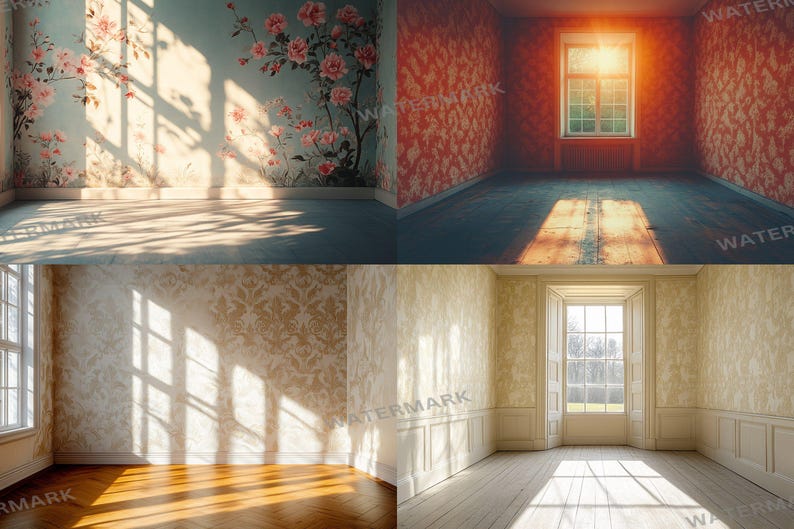 Vintage Wallpaper Backdrop: 25 Jpgs for Retro Room Interiors, Antique ...