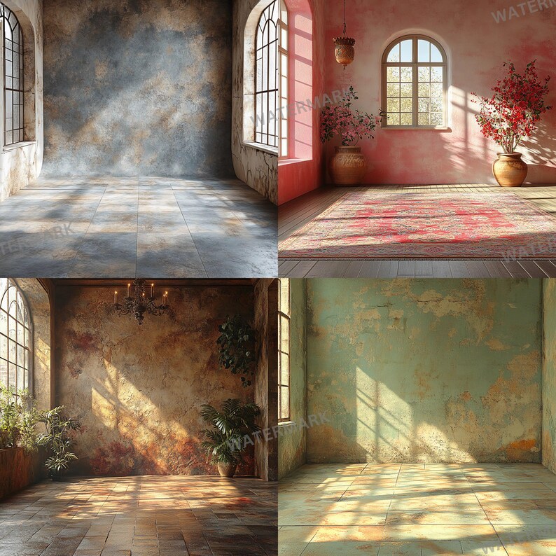 26 Vintage Room Backdrops, Distressed Textures (digital Backgrounds) - Etsy