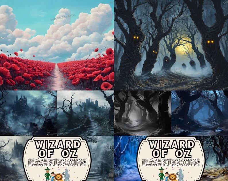 2200+ Wizard of Oz Digital Backdrops | Emerald City & Yellow Brick Road ...