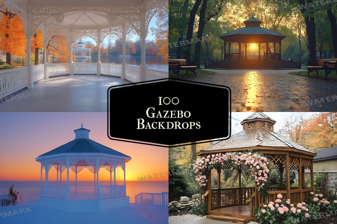100 Gazebo Digital Backdrops – Garden Park Photography Scenes - Etsy