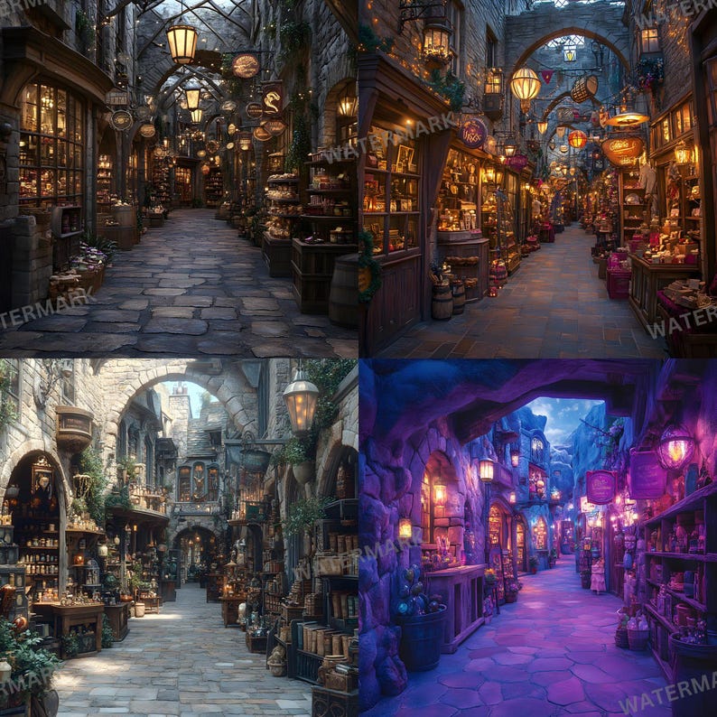 20 Wizarding Alley Photography Backdrops, Enchanting Wizarding World ...