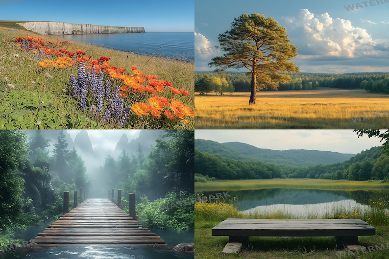 100 Scenic Nature Backdrops – Landscape Digital Backgrounds (jpgs) - Etsy