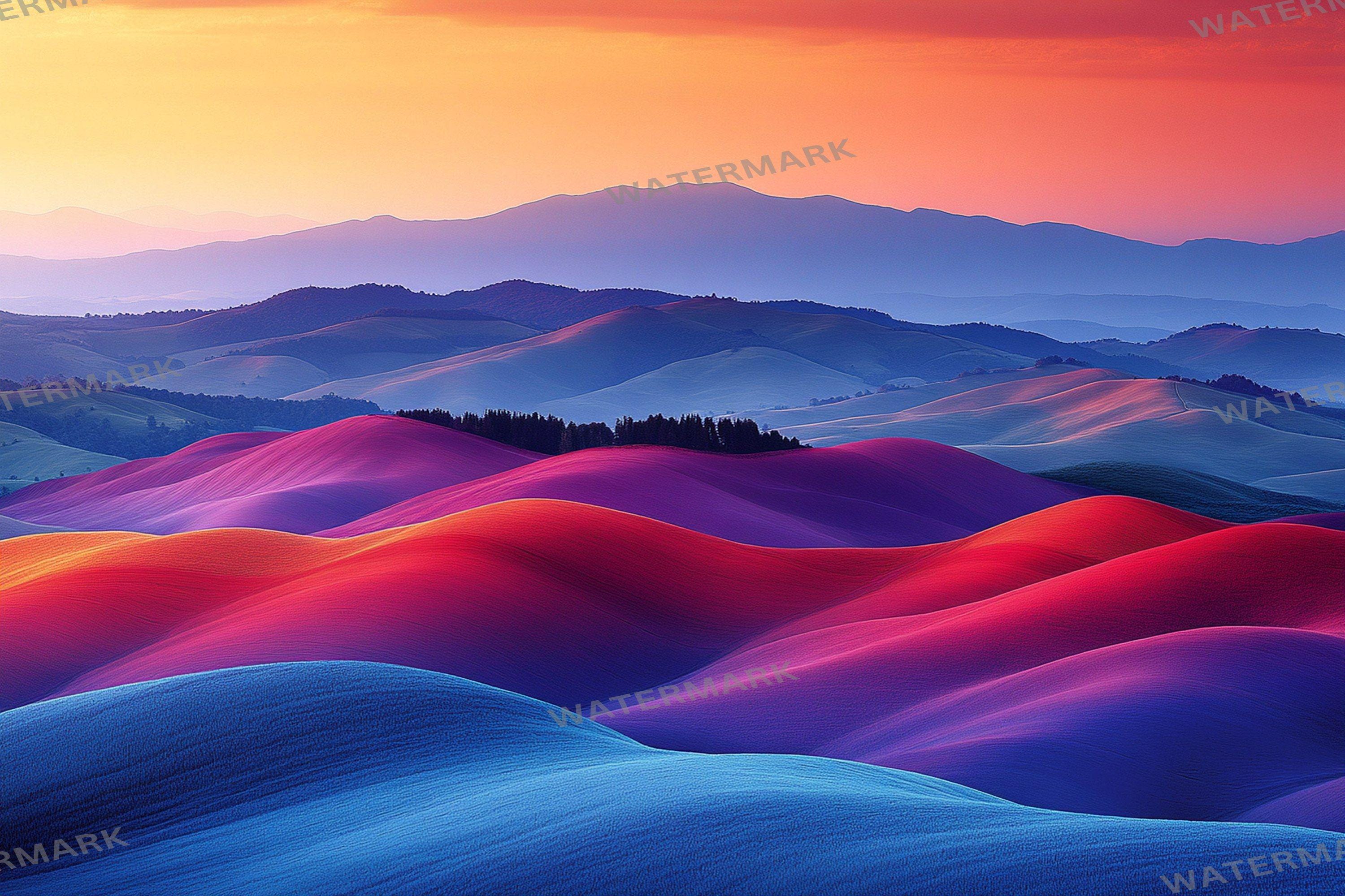 Sunset Rolling Hills Photography Backdrop – Golden Hour Landscape (10 ...