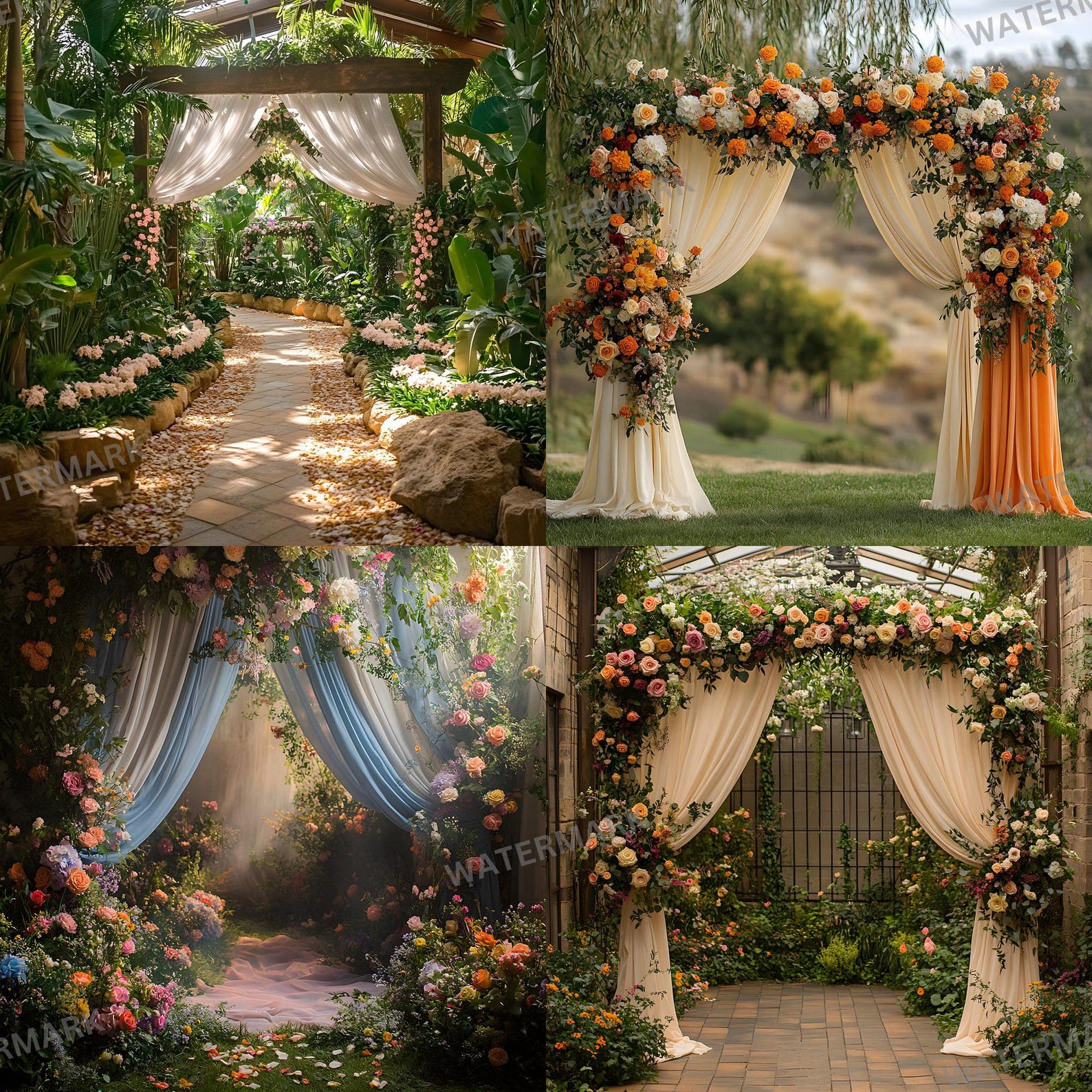 15 Magical Garden Wedding Backdrops | Photoshop Overlay, Weddings ...