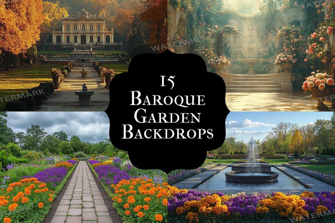 Baroque Garden Backdrop: 15 Pngs for Ornate Formal Landscape Photos ...