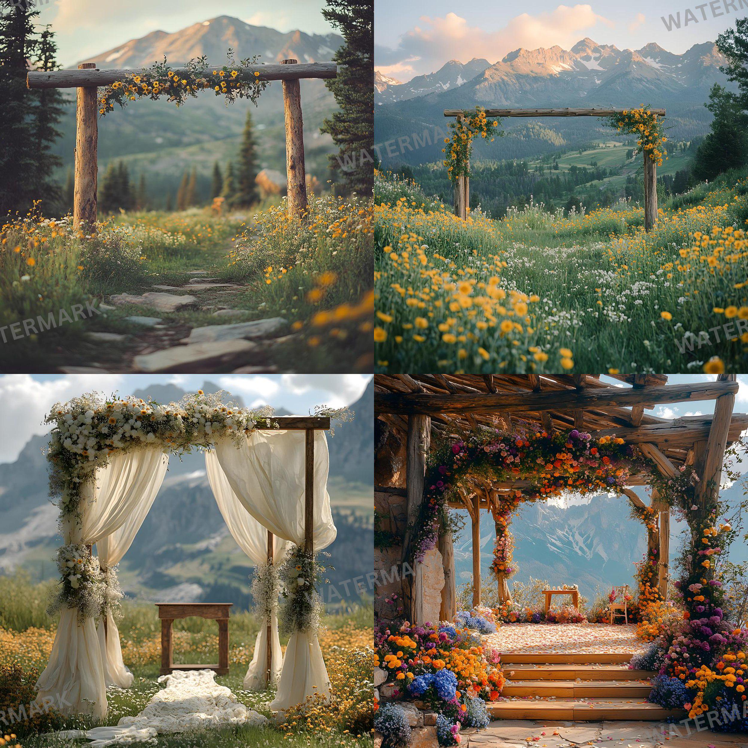Mountain View Photography Backdrops, Rustic Wedding Arches (40 Jpgs) - Etsy