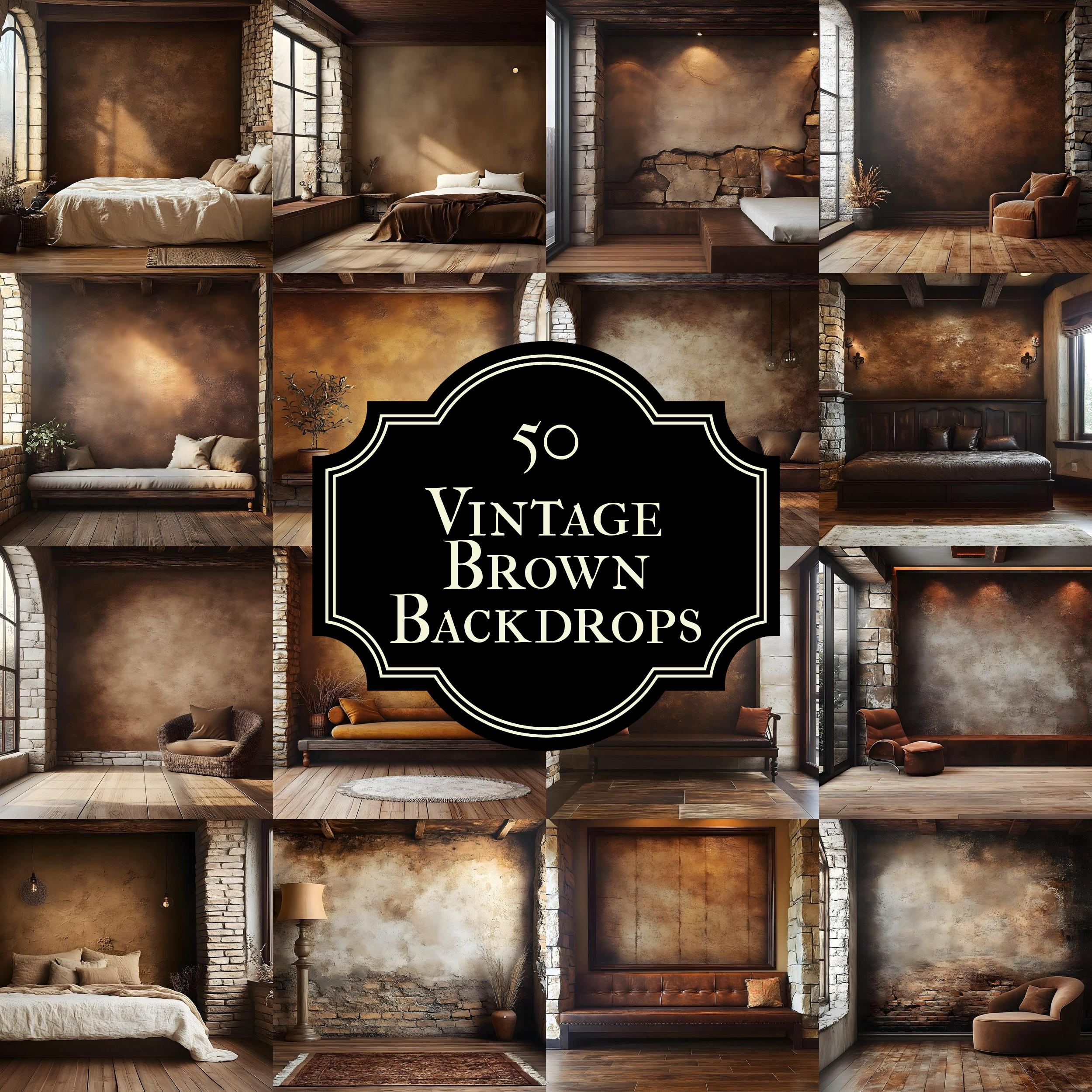 50 Vintage Brown Backdrops - Rustic Digital Backgrounds - Fine Art ...