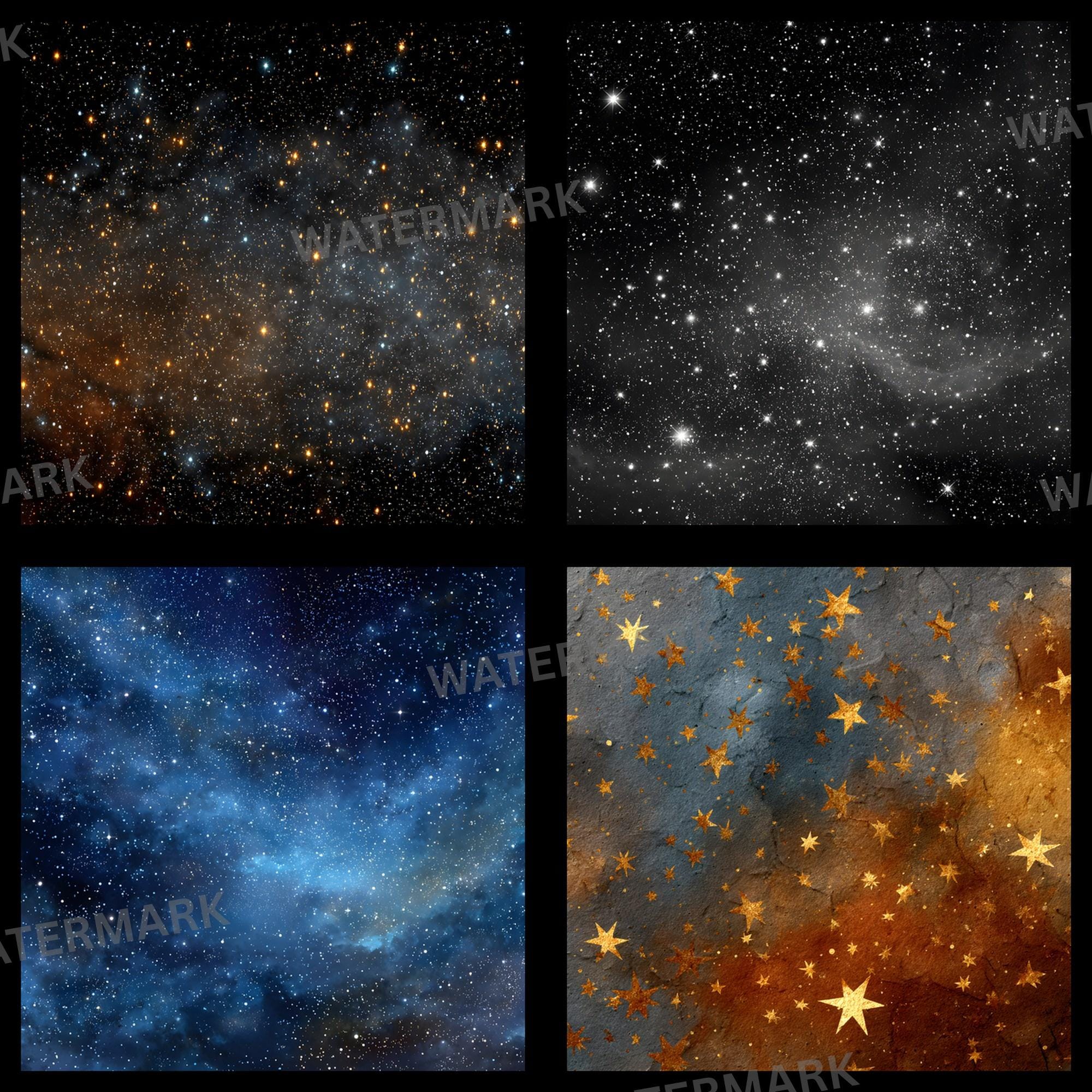 Celestial Stars Digital Backdrop, Magical Night Sky Background for ...