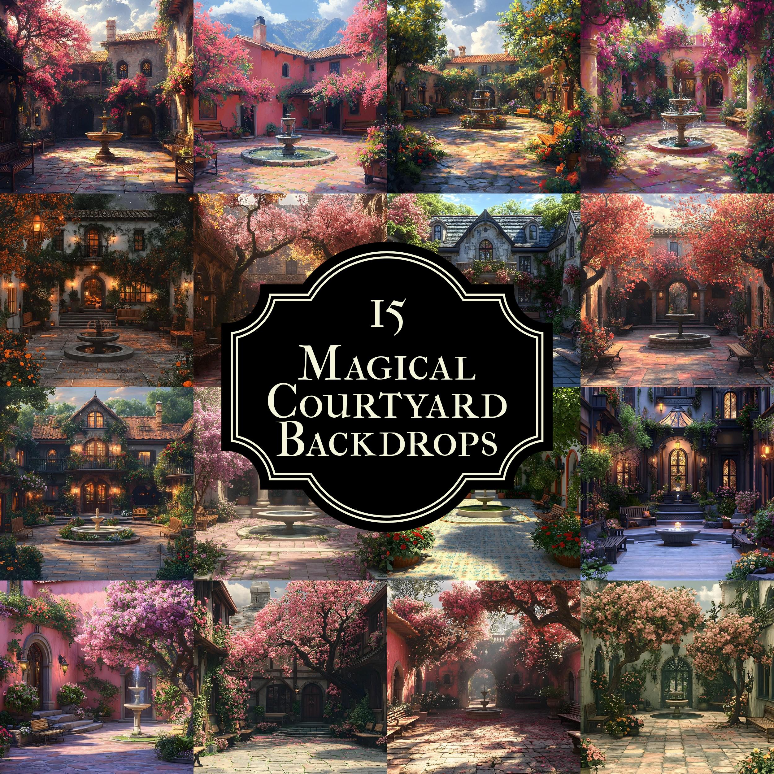 15 Magical Courtyard Backdrops - Digital Photography Backgrounds for ...