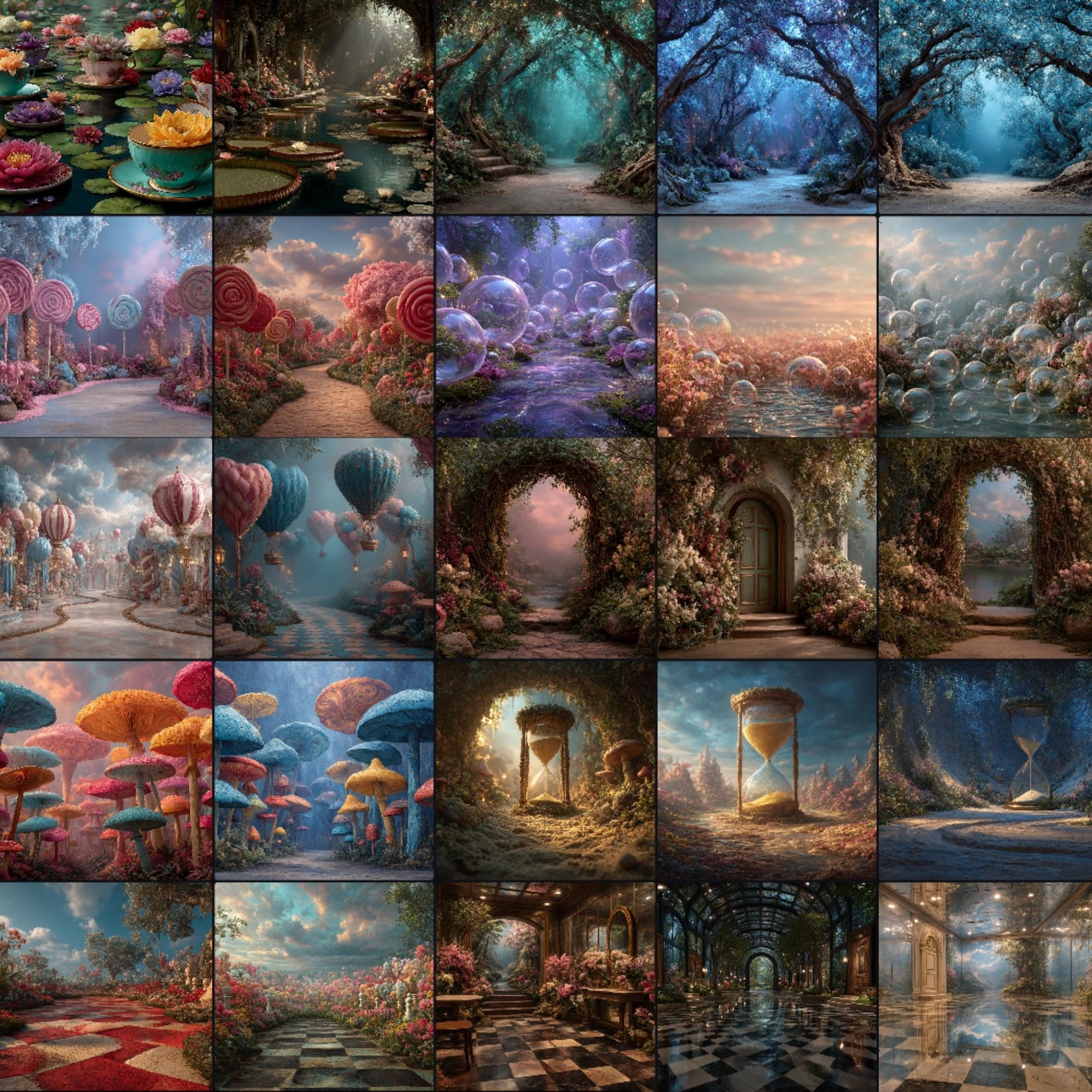 Alice in Wonderland Backdrops | 250 Alice Backgrounds | Digital Fantasy ...