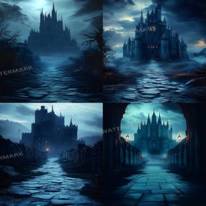 85 Fantasy Castle Backdrops | Gothic, Halloween Scenes (digital) - Etsy