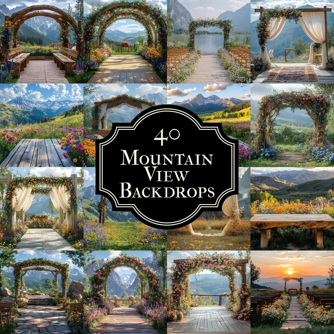 Mountain View Photography Backdrops, Rustic Wedding Arches (40 Jpgs) - Etsy
