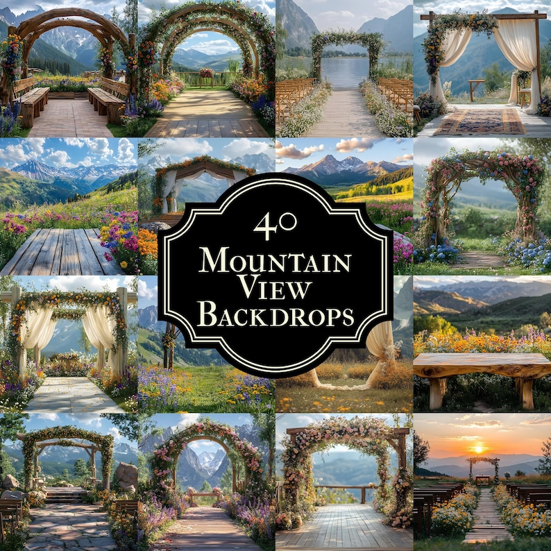 Mountain View Photography Backdrops Bundle, Rustic Arches, Scenic ...