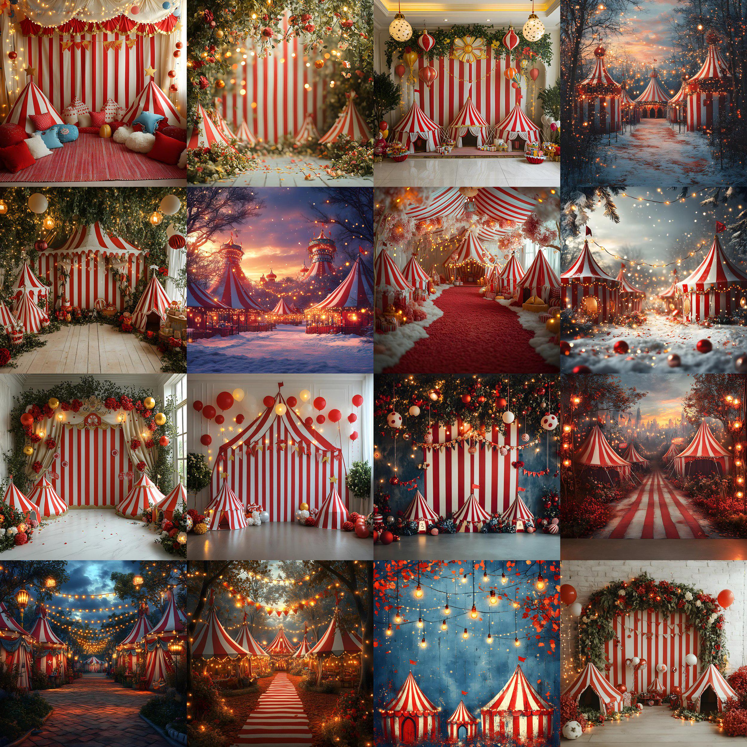 30 Circus Carnival Backdrops - Digital Overlays for Photoshop ...