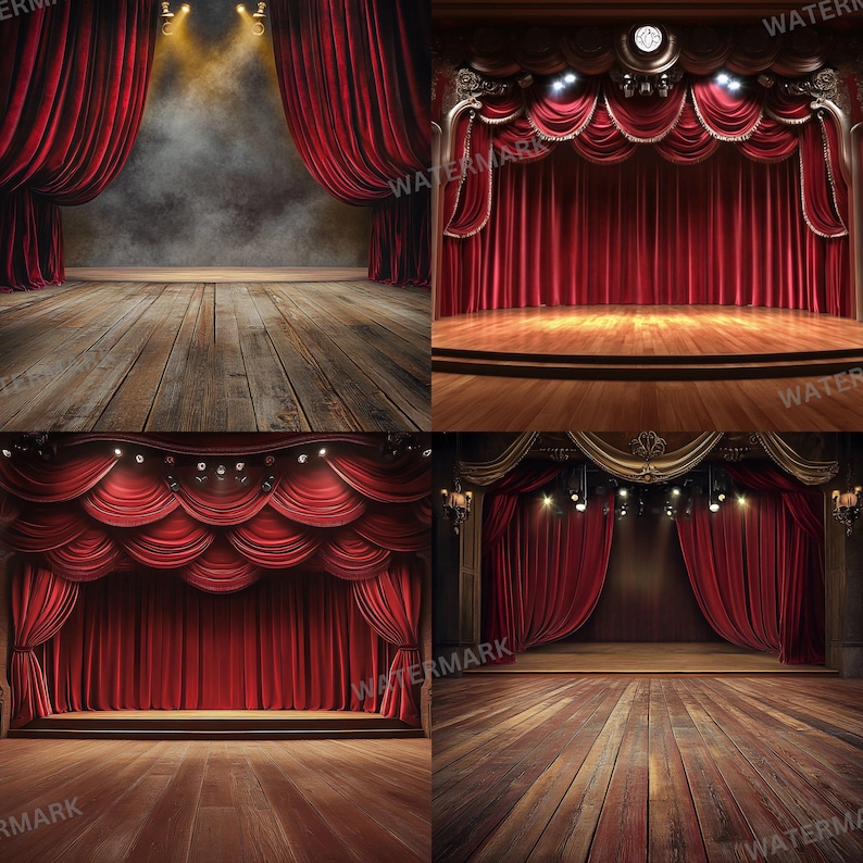 Theater Stage Backdrops - 11 Curtain Backgrounds - Perfect for ...