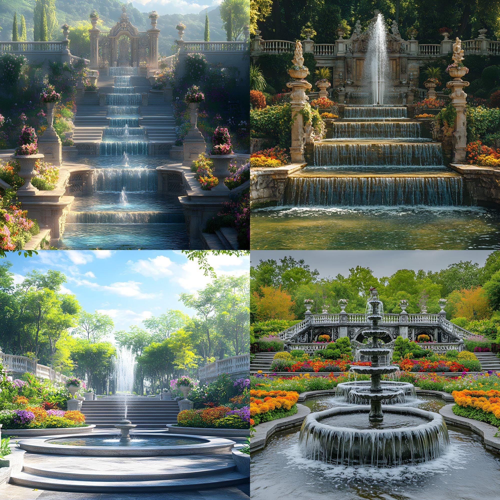 Grand Baroque Garden Digital Backdrop, Photography Background, Ornate ...