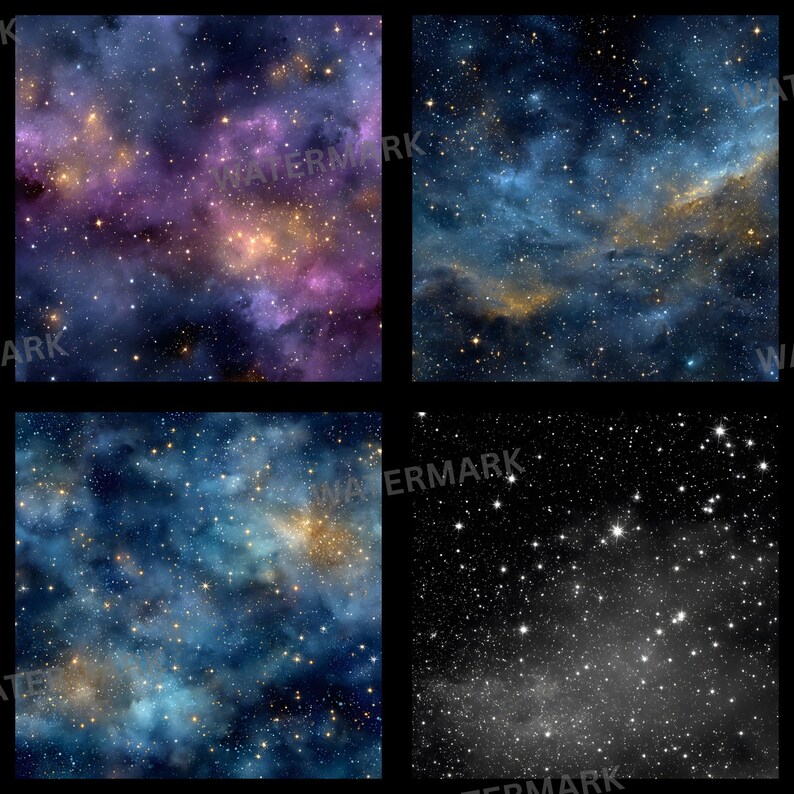 Celestial Stars Digital Backdrop, Magical Night Sky Background for ...