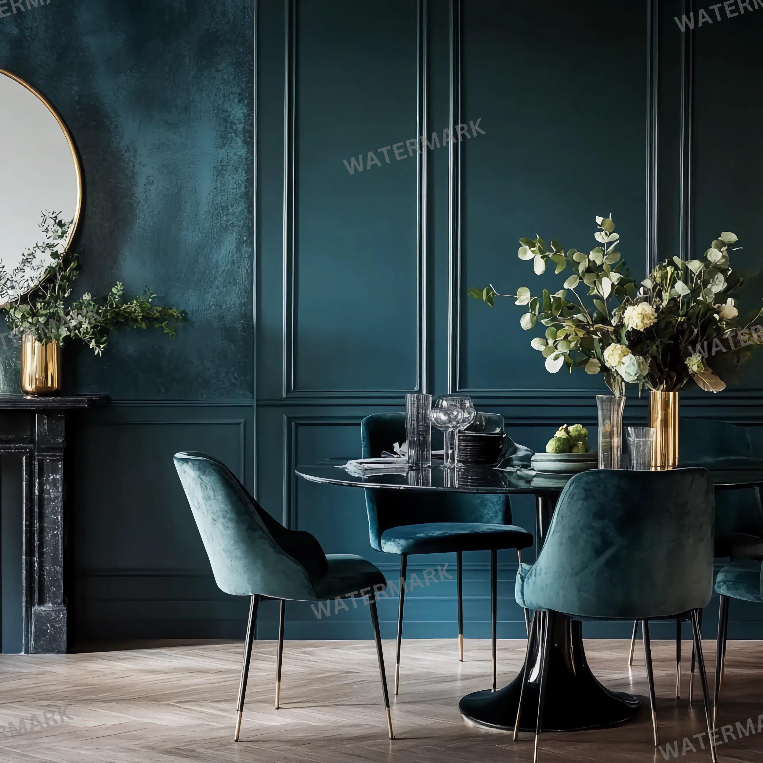 8 Turquoise Room Backdrops | Moody Interior Digital Backgrounds With ...