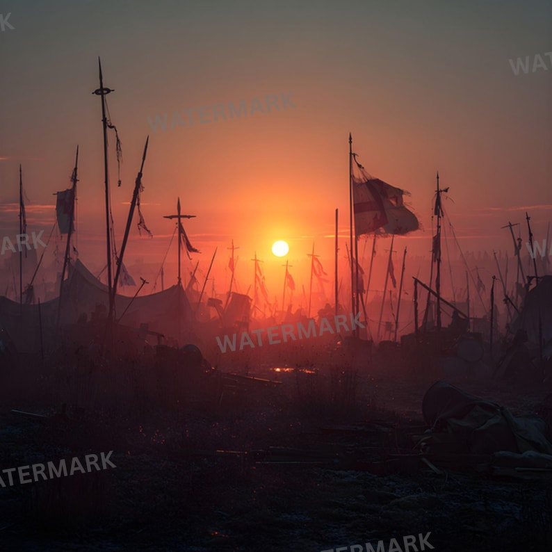Medieval Battlefield Digital Backdrop, Photography Background, Dark ...