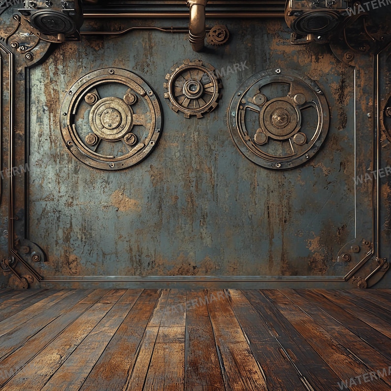 7 Steampunk Backdrops - Vintage Industrial Photography Backgrounds ...
