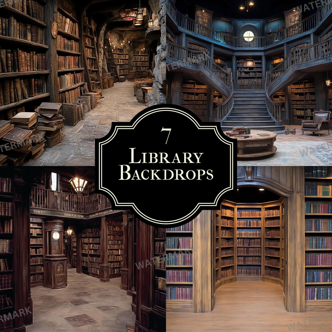 Wizard School Library 7 Photography Backdrops - Magical, Vintage ...