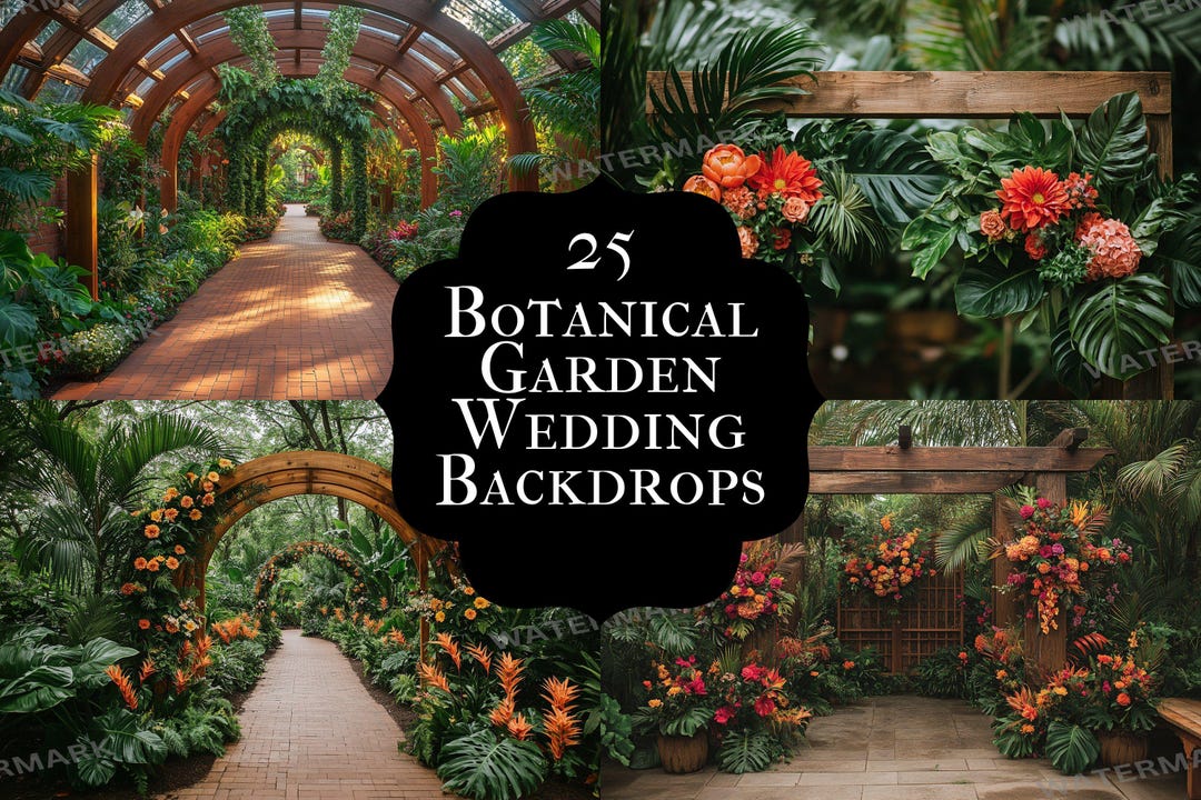 Botanical Garden Wedding Backdrops | Outdoor Ceremony Photography (jpgs ...
