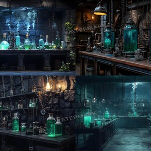 Mad Scientist Lab Backdrop, Dark Science Laboratory, Gothic Alchemy ...