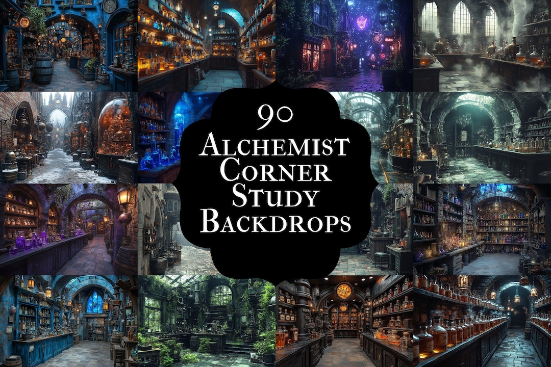Alchemist Corner Backdrops – Mystical Digital Backdrops for Fantasy ...