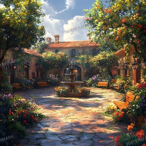 15 Magical Courtyard Backdrops - Digital Photography Backgrounds for ...