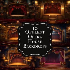 Opulent Opera House Digital Backdrop, Grand Theater Background for ...