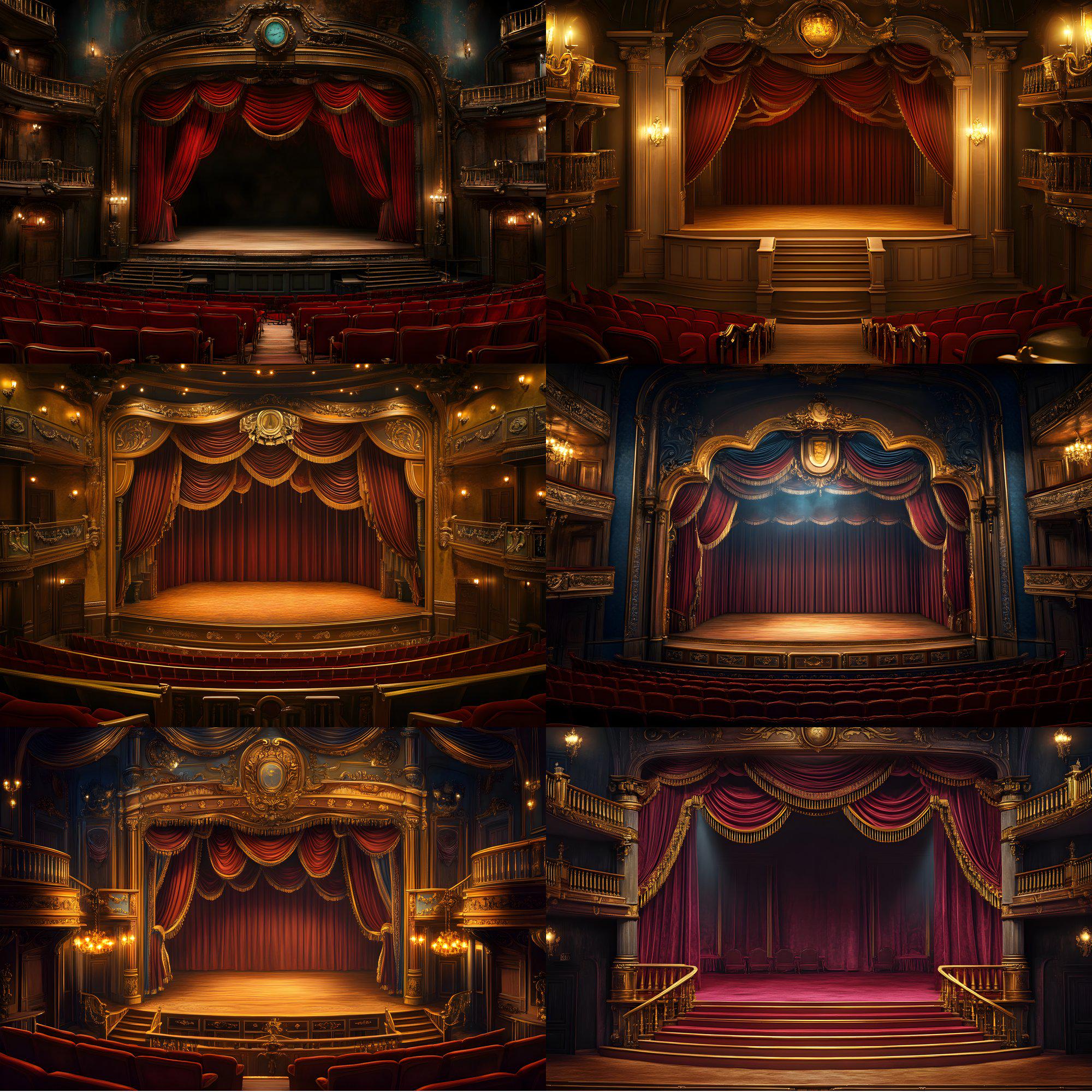 Opulent Opera House Digital Backdrop, Grand Theater Background for ...