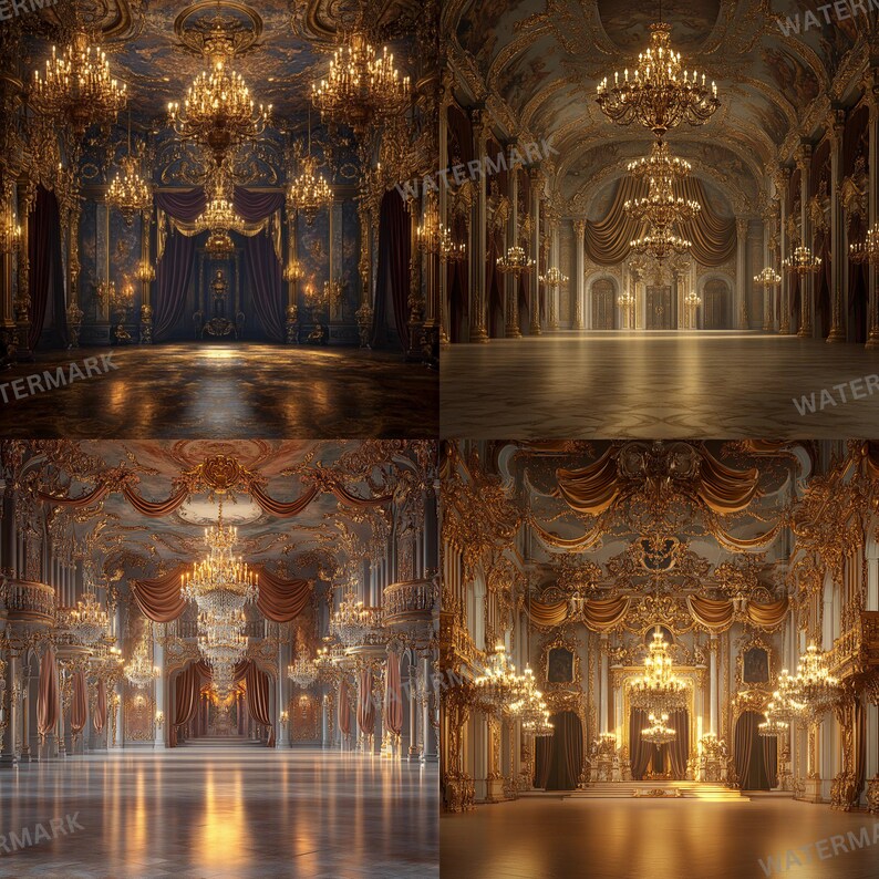 Baroque Palace Digital Backdrops - Set of 9 Fine Art Textures and ...
