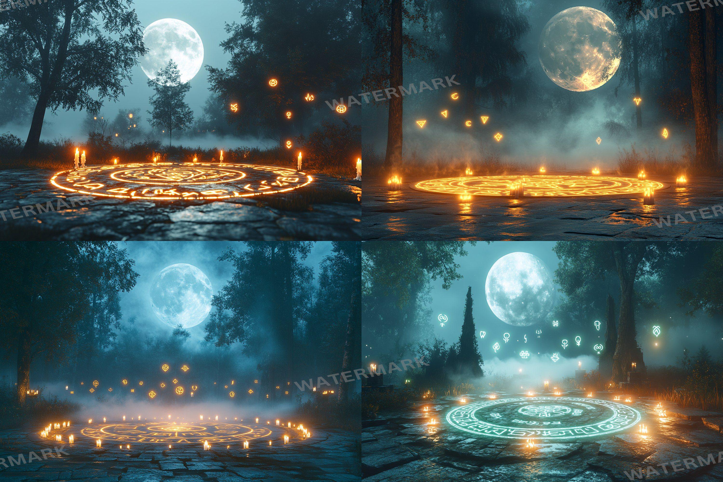 Full Moon Ritual Backdrops - Moonlight Photography Backgrounds ...