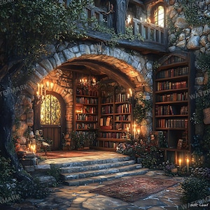 20 Enchanted Library Backdrops - Magical Backgrounds, Photoshop, Master ...