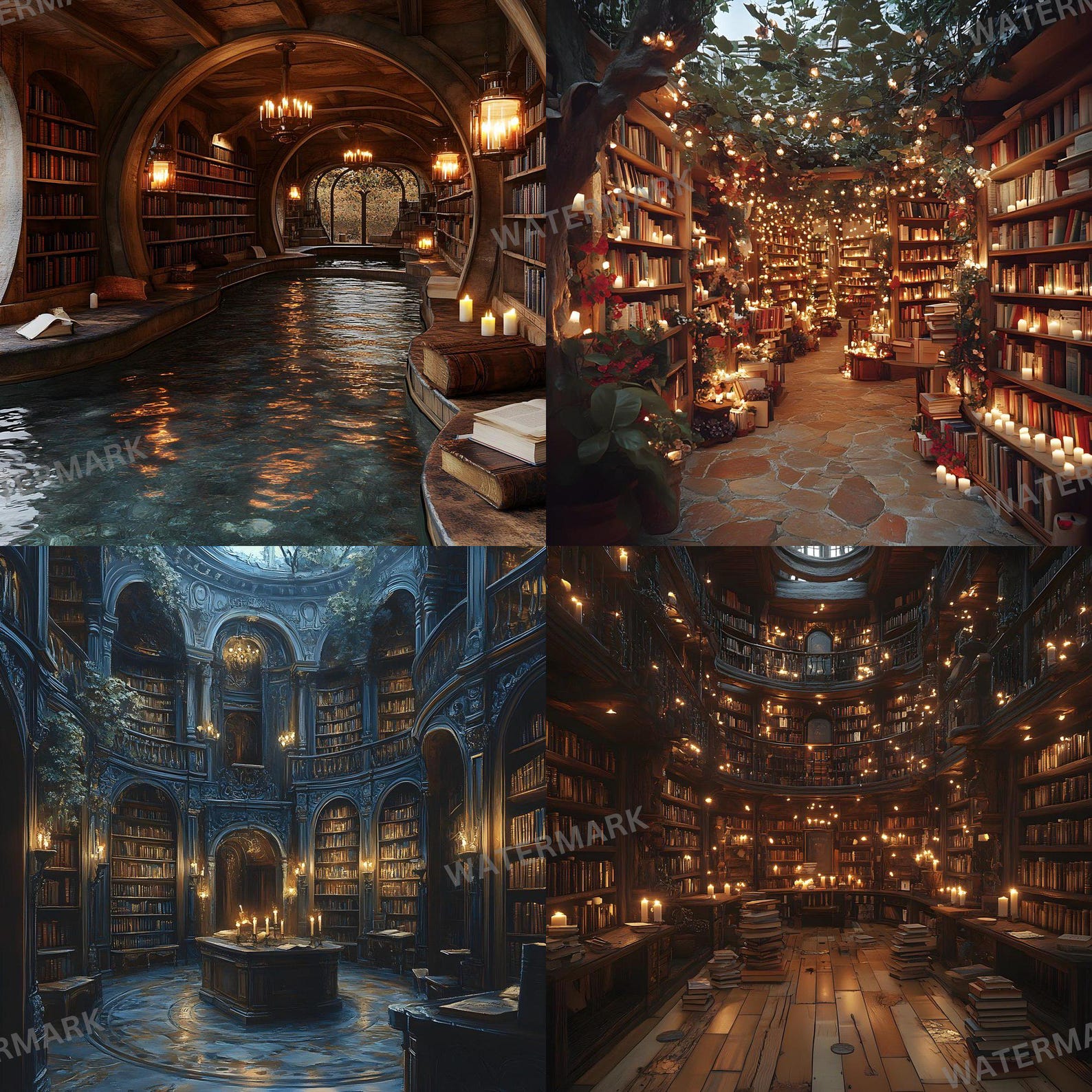 20 Enchanted Library Backdrops - Magical Backgrounds, Photoshop, Master ...