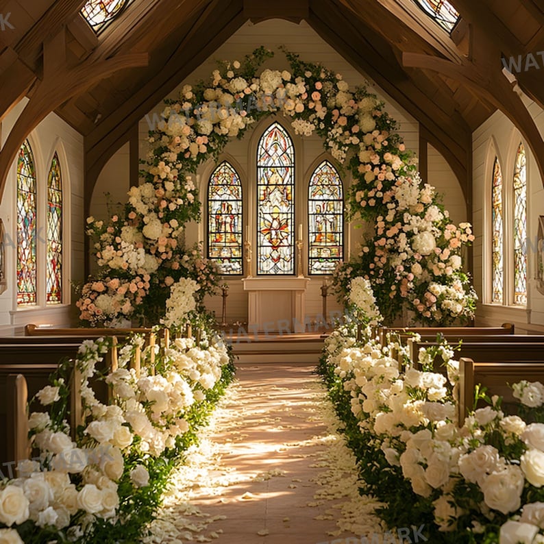 Chapel Photography Backdrop, Church Wedding Background, Religious ...