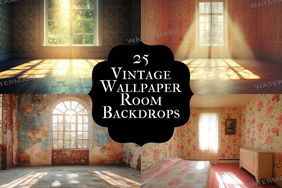 Vintage Wallpaper Backdrop: 25 Pngs for Retro Room Interiors, Antique ...
