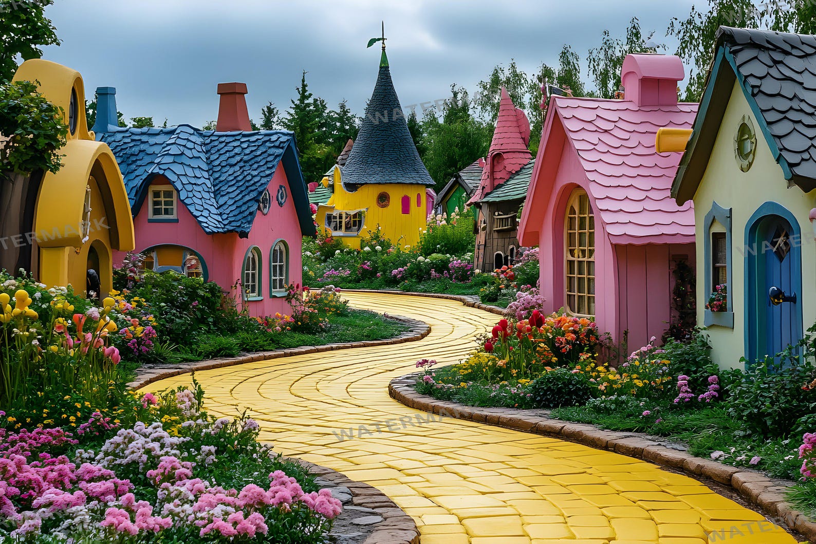 Munchkinland Photography Backdrops – Wizard of Oz Village Scenes ...