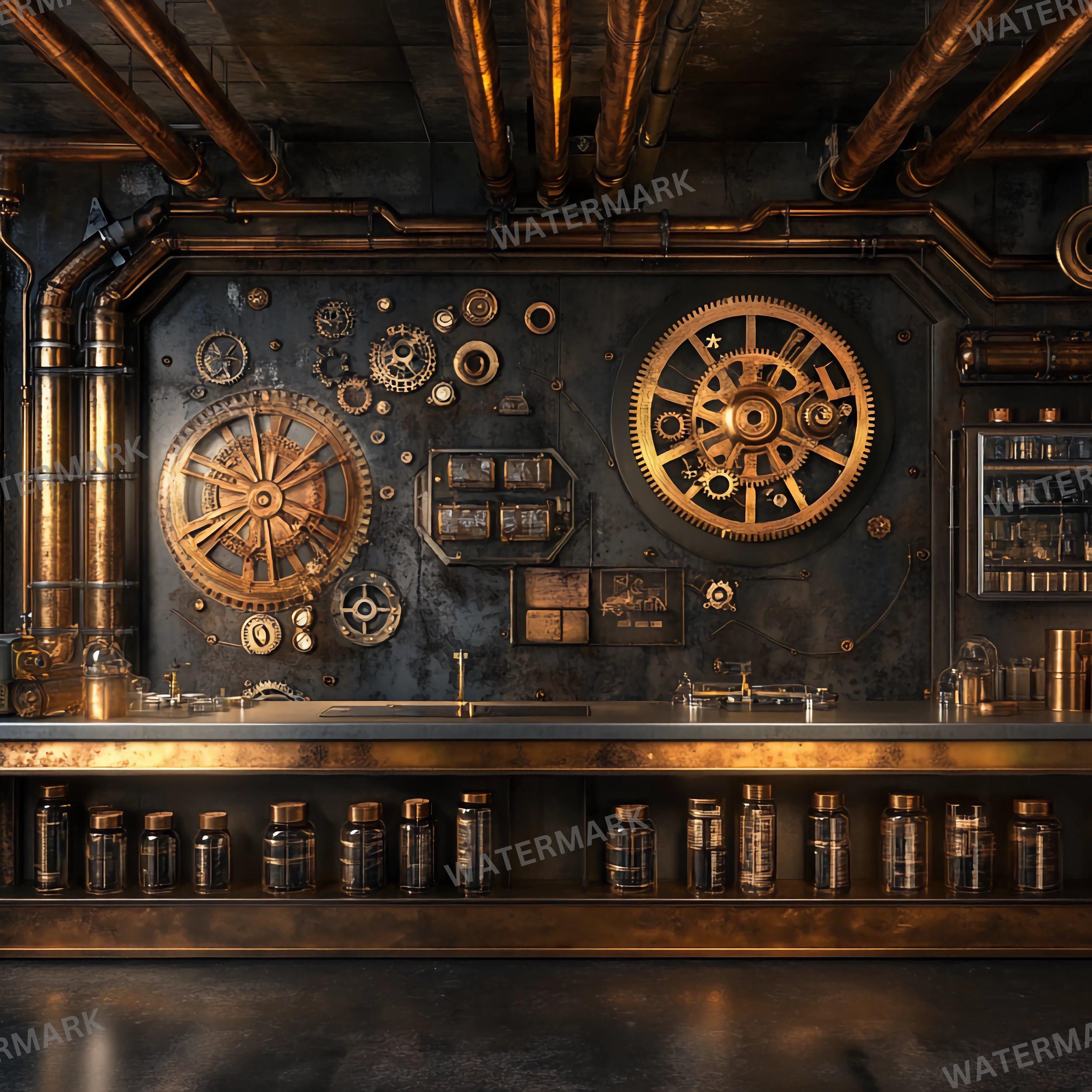 8 Steampunk Laboratory Backdrops - Vintage Industrial Photography ...