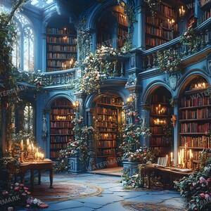 20 Enchanted Library Backdrops - Magical Backgrounds, Photoshop, Master ...