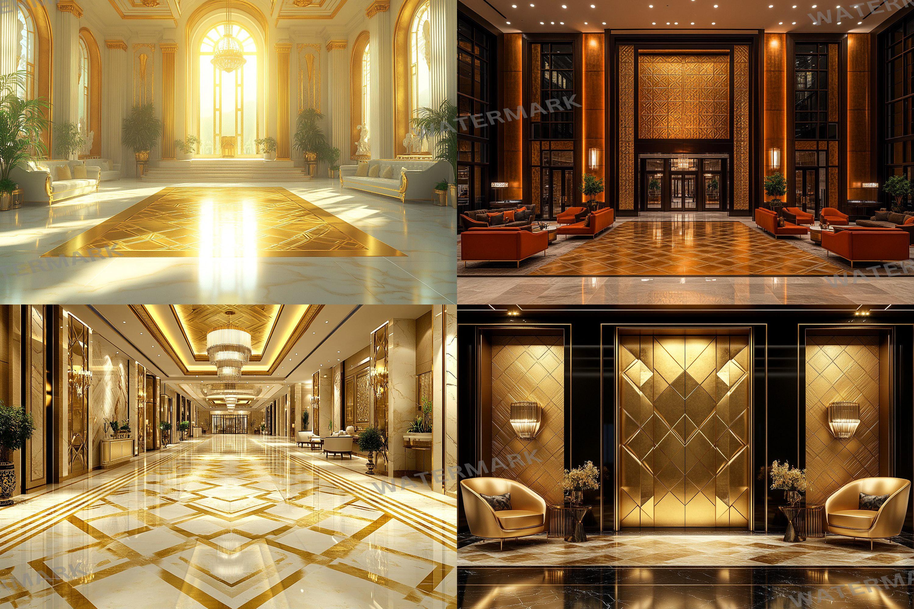 25 Golden Foyer Backdrops - Luxurious Gold-themed Interior - Gold ...