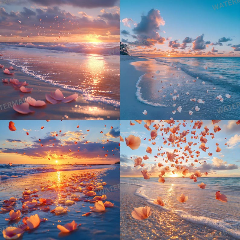 25 Sunset Oasis Backdrops, Dreamy Beach Photography Backgrounds, Pink ...