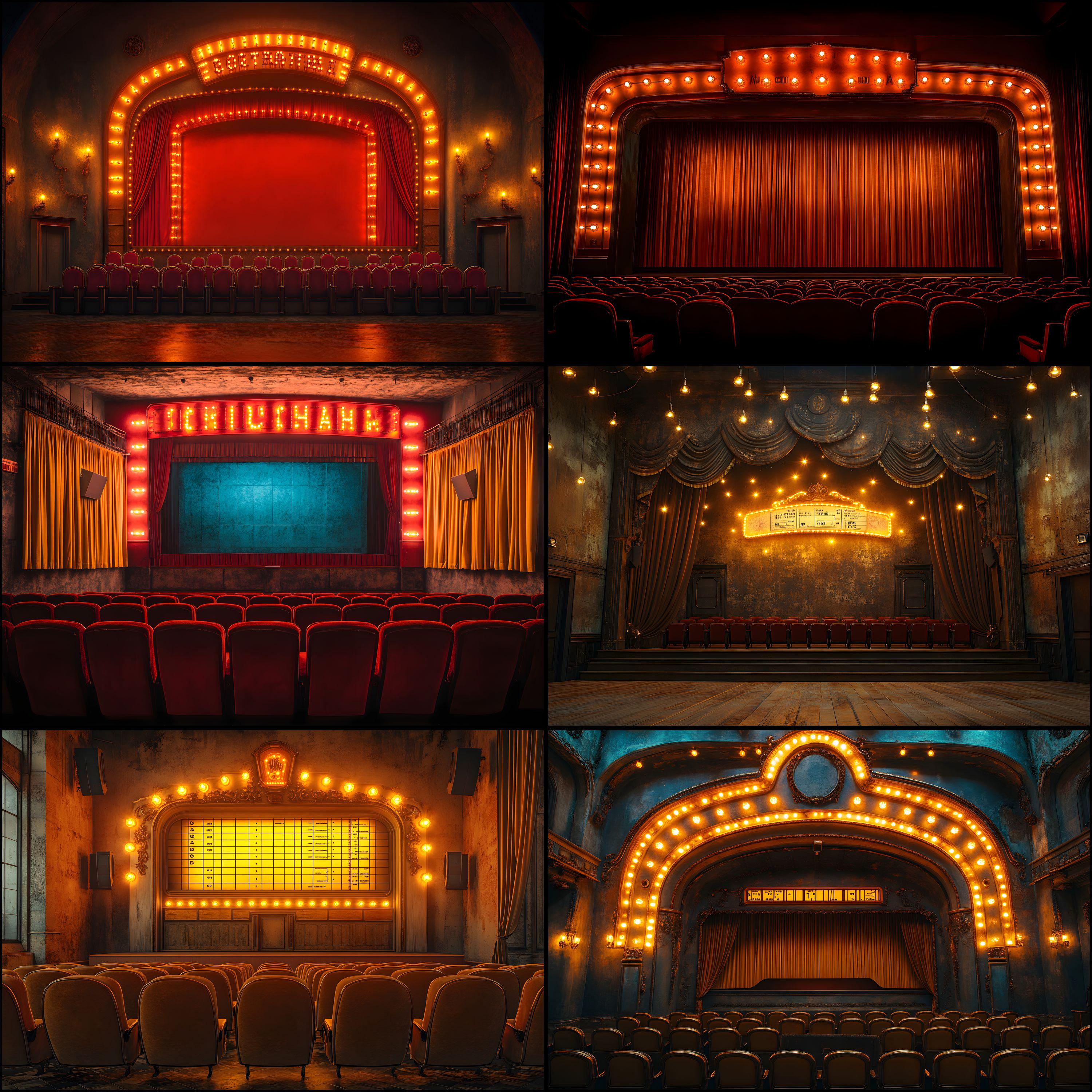 Vintage Cinema Hall Backdrops, Retro Movie Theater Backgrounds ...