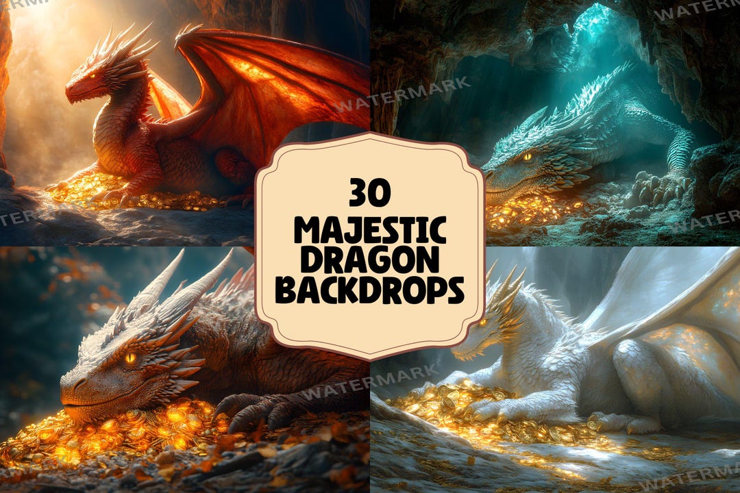 30 Majestic Dragon Backdrops - Fantasy Cave Photography Backgrounds ...