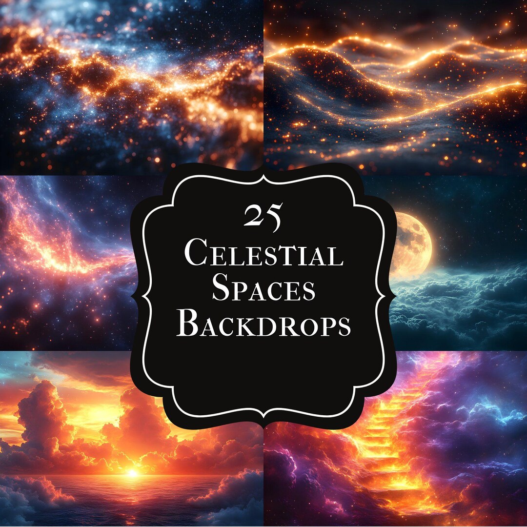 Celestial Space Digital Backdrop Set, Galaxy Photography Backgrounds ...