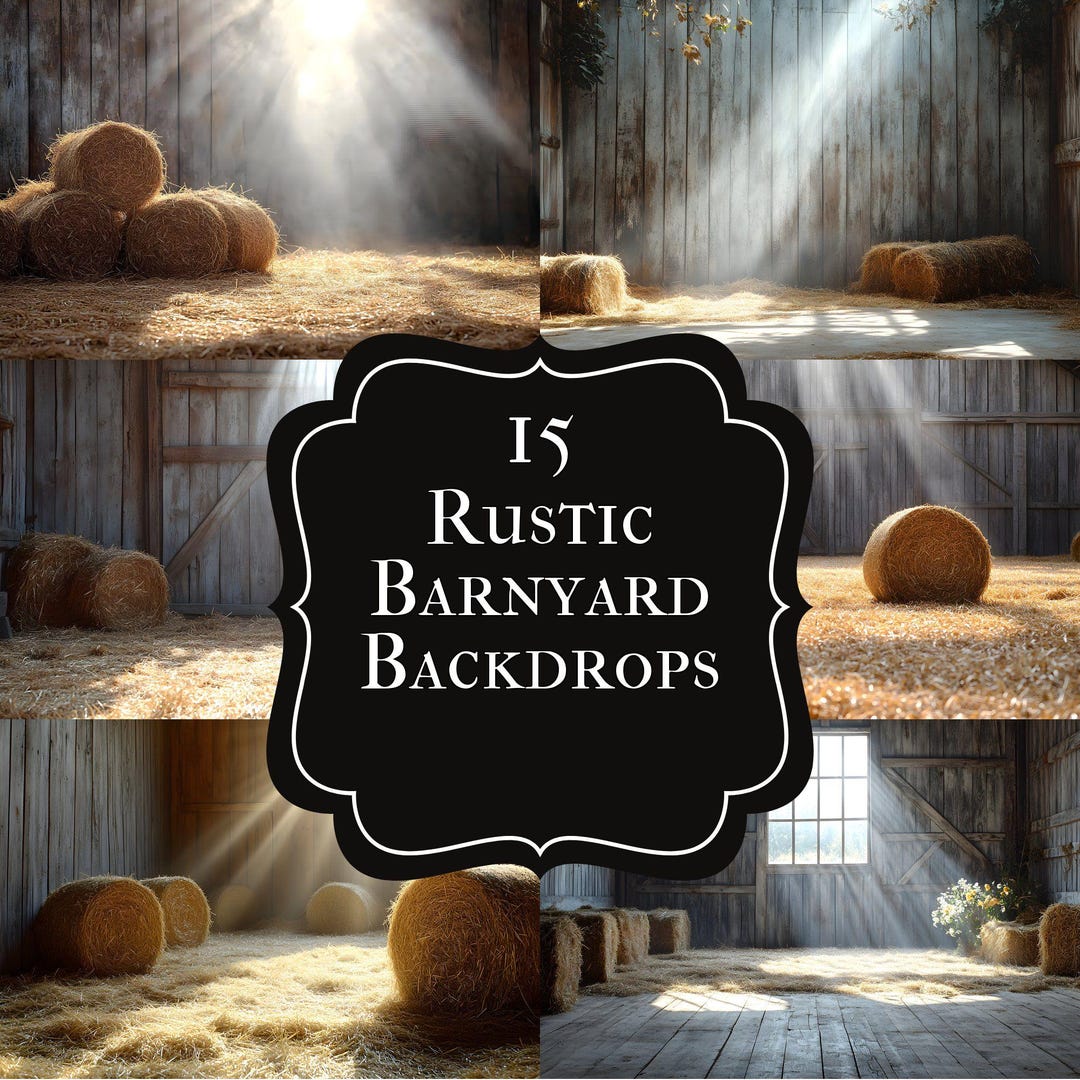 Rustic Barnyard Photography Backdrop, Vintage Farm Scene Digital ...